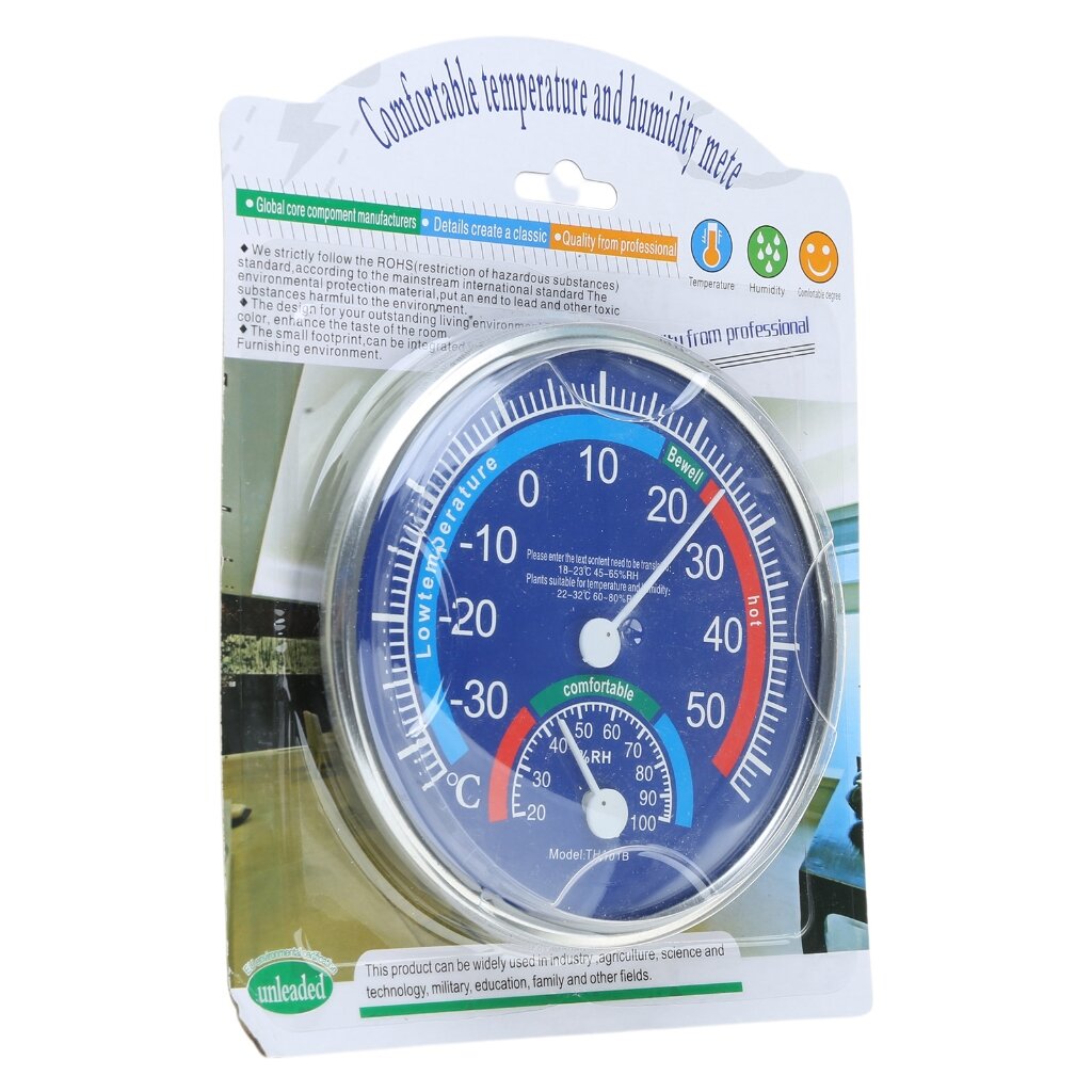 Датчик температуры и влажности, измерительный прибор для внутреннего домашнего детского настенного аналогового термометра-гигрометра (английская версия)
