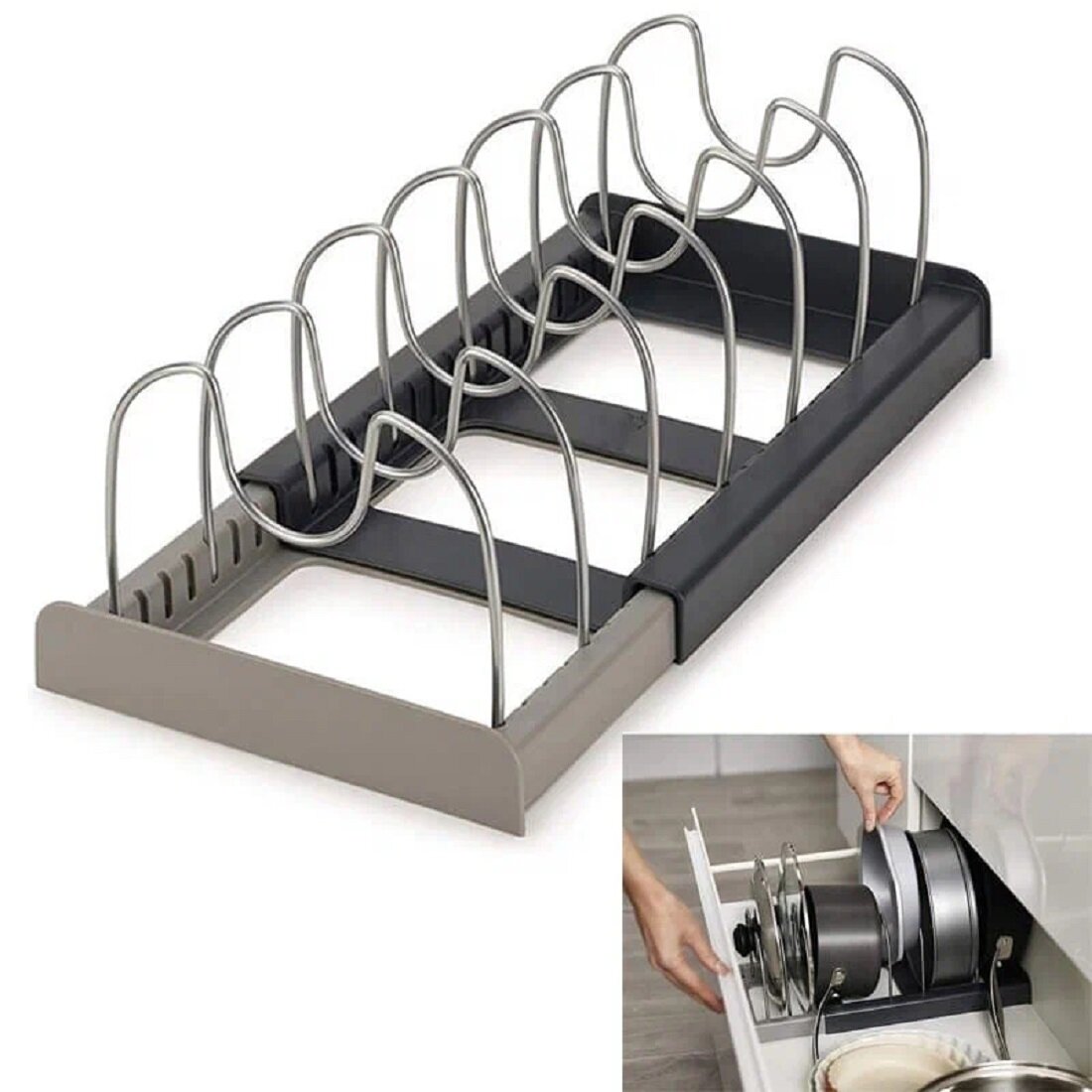 Раздвижной органайзер - сушилка для посуды Expanding Cookware Organiser