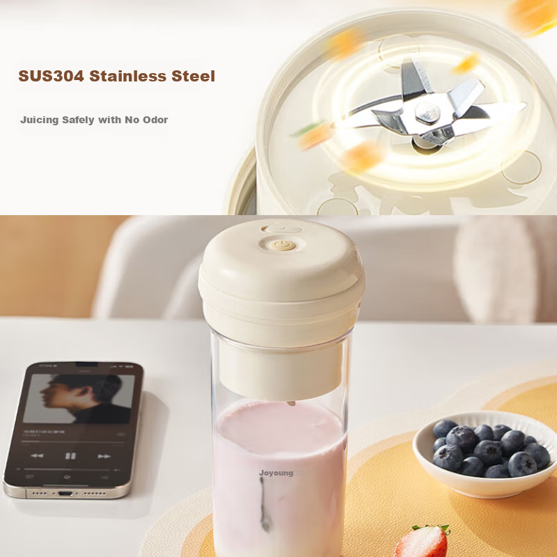 Joyoung Portable Juicer Cup Household Mini Portable Juicer Fruit Vegetable Juicer Baby Food Blender Cup Electric Multi-function Automatic Cleaning LJ320【Government Subsidy】