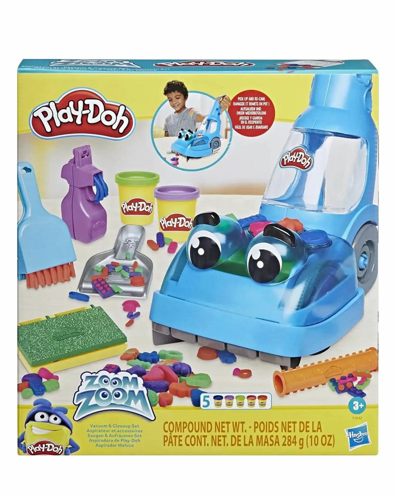 Набор для лепки Hasbro Play-Doh Пылесос и набор для уборки F3642