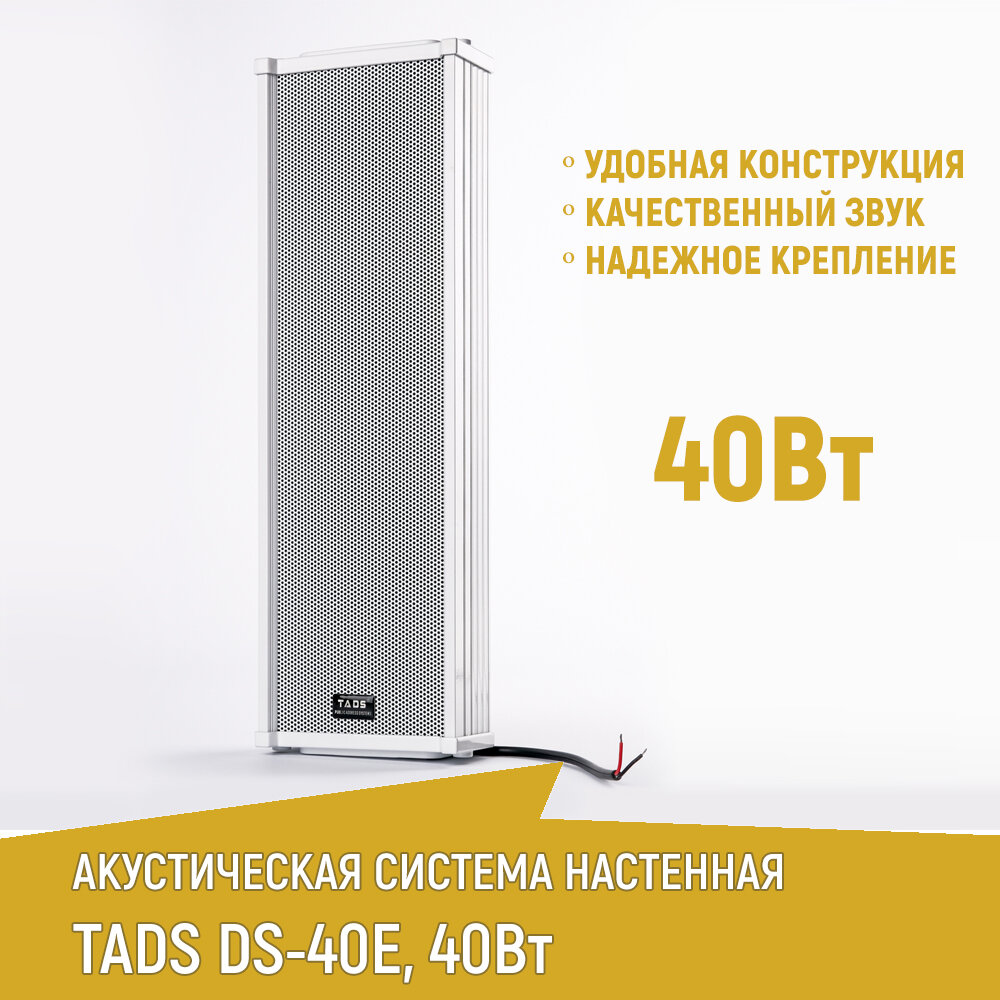 Громкоговоритель настенный TADS DS-40E, белый, мощность 40Вт