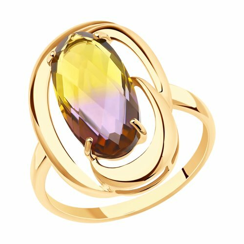 Кольцо, золото, 585 проба, аметрин