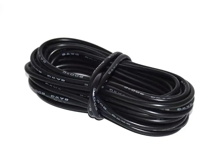 Силовые кабели Pusanren 4 6 8 10 12 AWG, красный, черный 6 AWG, Black Color, 1M