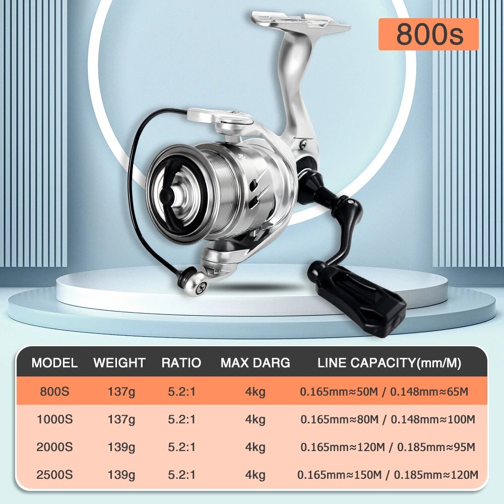 ZUKIBO безынерционная катушка для спиннинга 800S