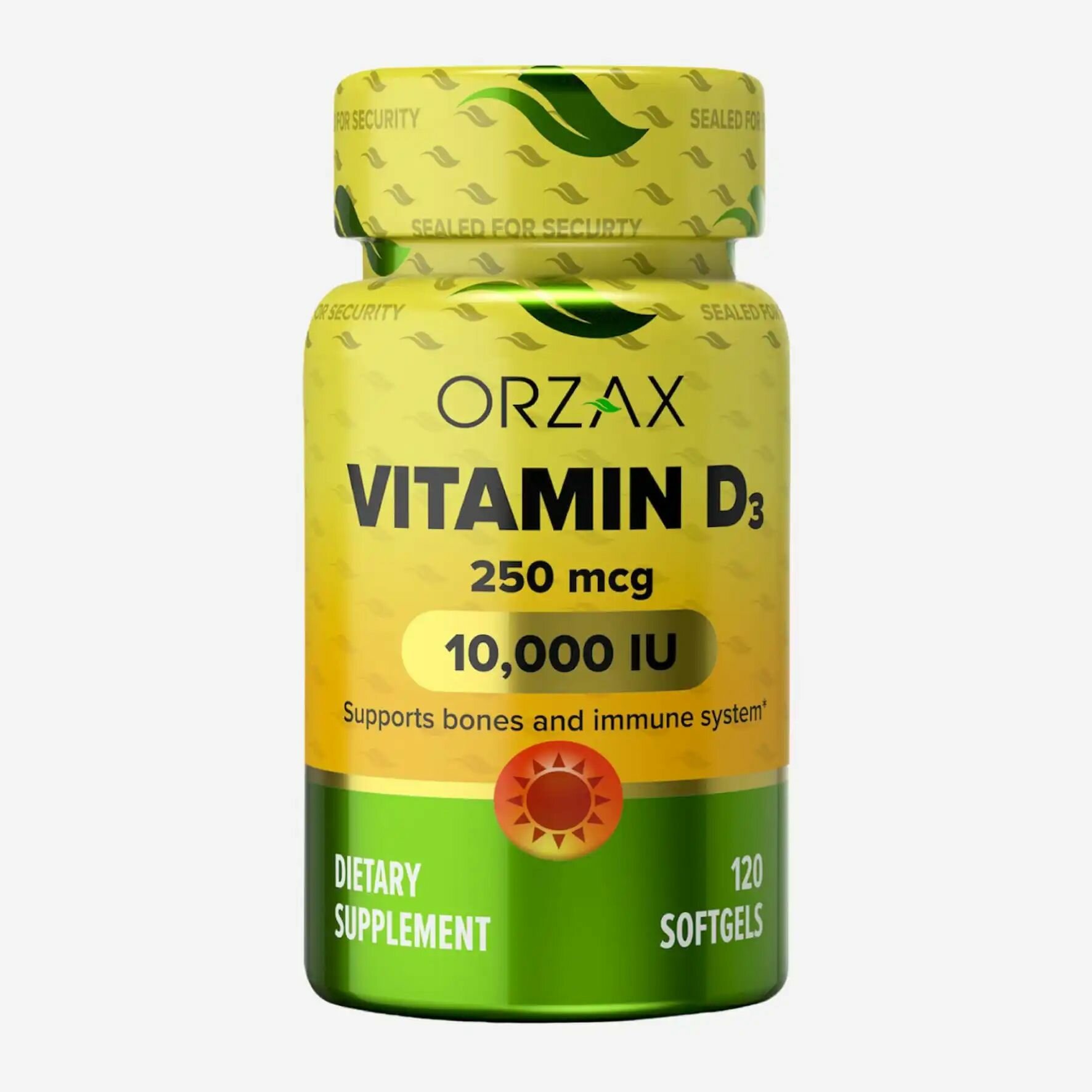 Биологически активная добавка к пище Орзакс Витамин D3 10000 (Orzax Vitamin DЗ).