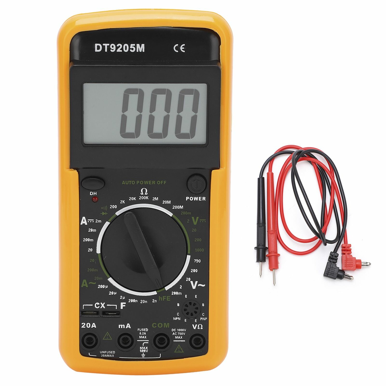 Мультиметр DT9205M, измерение тока, напряжения, сопротивления, емкости