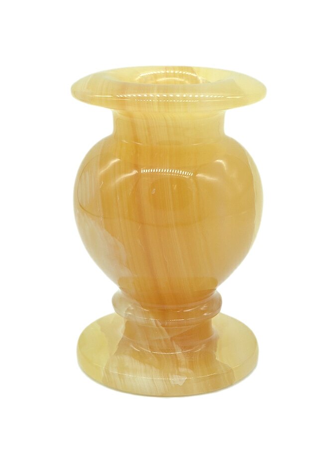 Ваза из камня оникс медового 75*75*120мм .