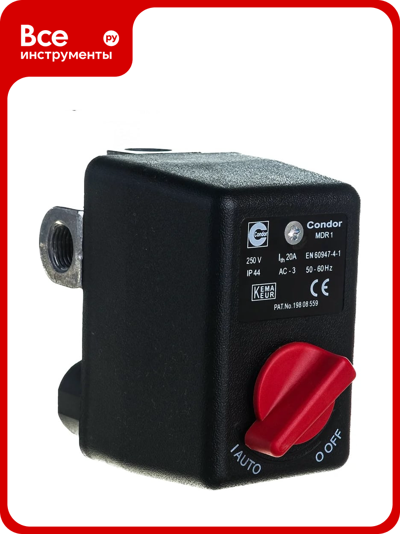 Реле давления CONDOR WERKE MDR 111 GEA AAAA 060A080 QDE XXX 100597283, красный, 4 кВт