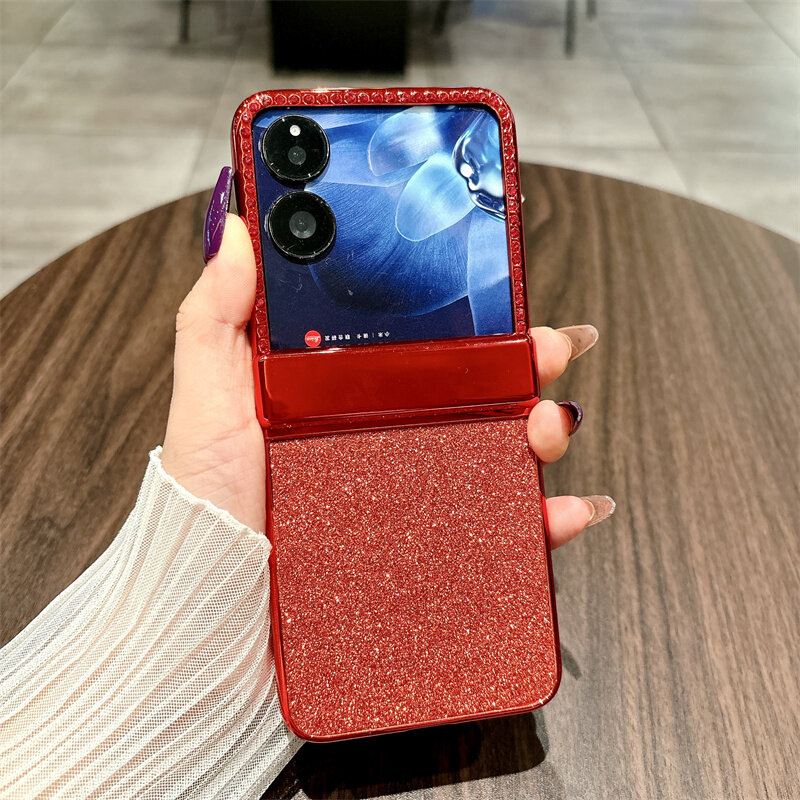 Чехол Для Xiaomi Mix Flip 2/Сяоми Mix Flip 2, soft touch, чехол-кардиомонитор, поликарбонат (PC), защита камеры, ударопрочный, усиленные углы, Xiaomi, Xiaomi Mix Flip 2, red,
