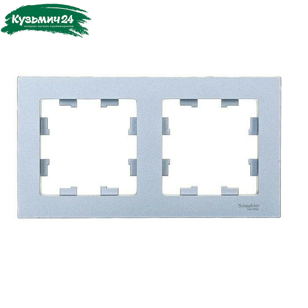 Рамка 2-местная Schneider Electric AtlasDesign ATN00302 универсальная, алюминий