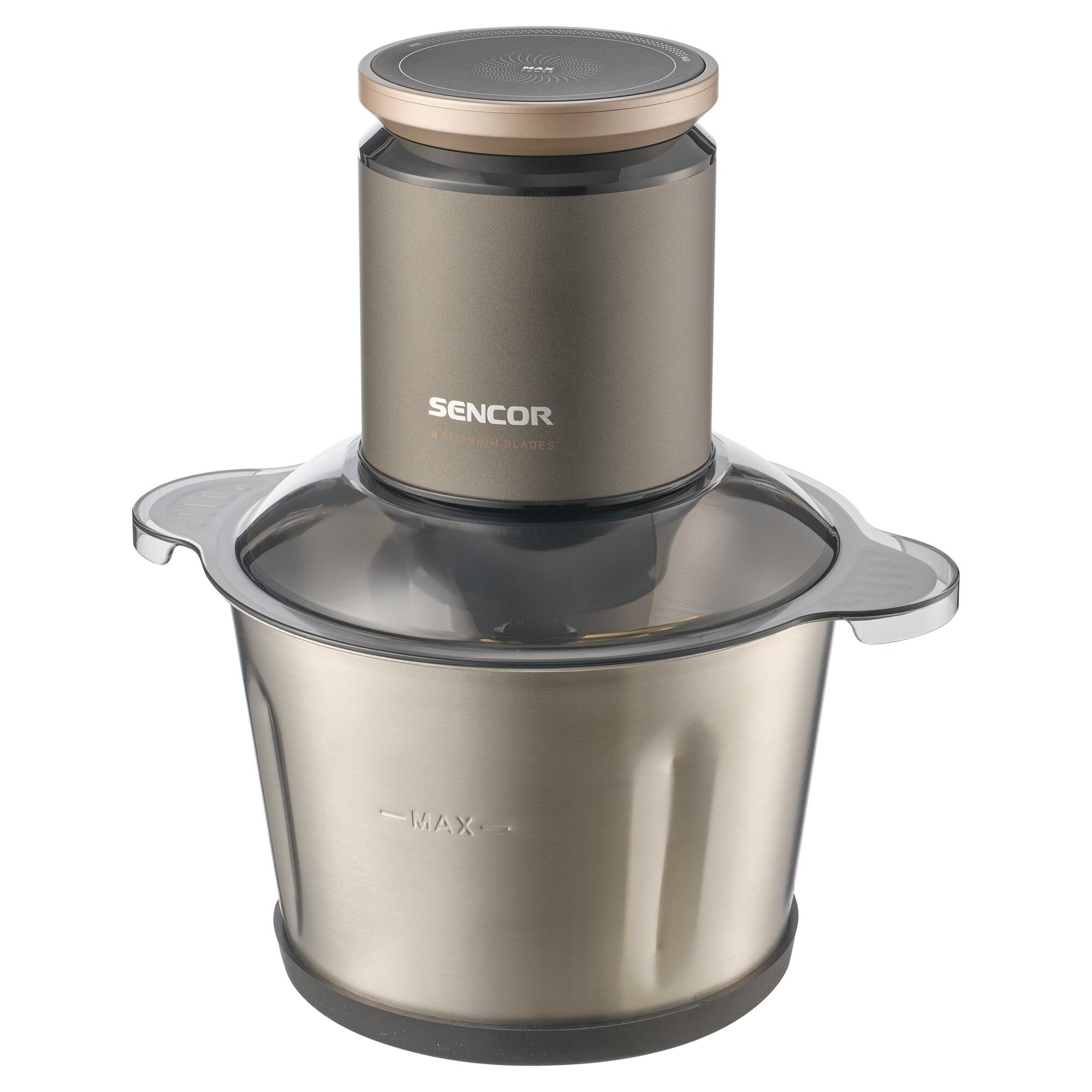 Чоппер Sencor SCB 8000BK, 800 Вт, регулировка скорости, чаша 3 л, материал чаши: металл