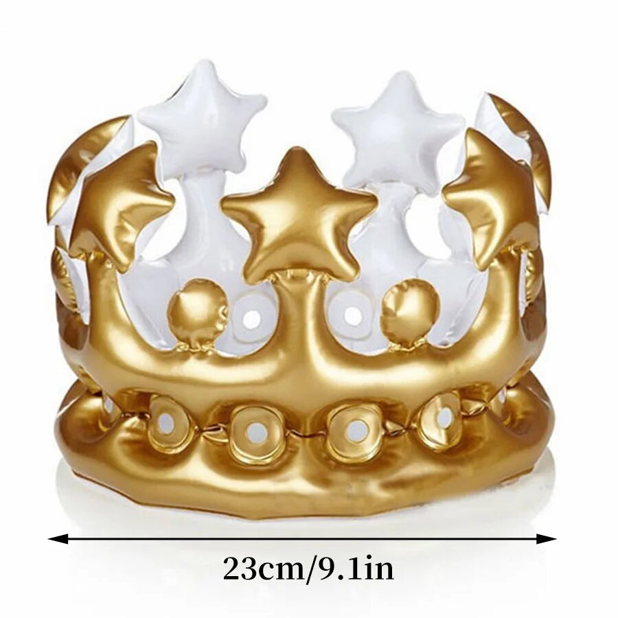 Надувная корона King, 23 см, золотая