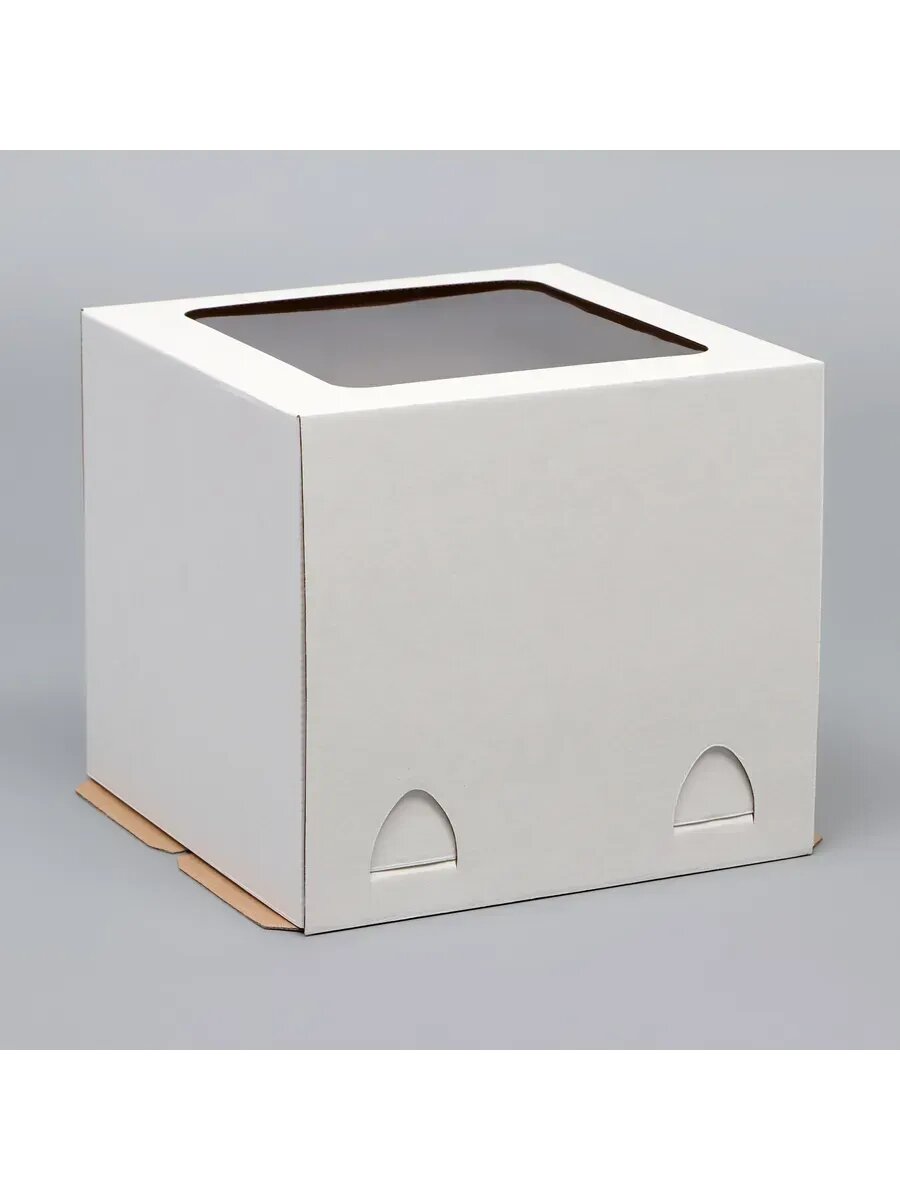 Коробка белая под торт с окном