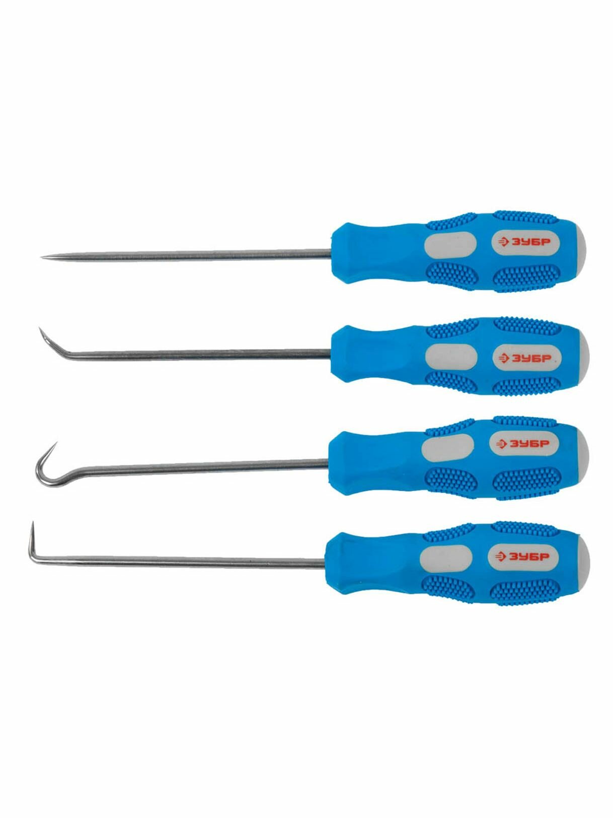 ЗУБР 4 шт, рукоятки двухкомпонентные, набор крючков 21553-H4 Эксперт