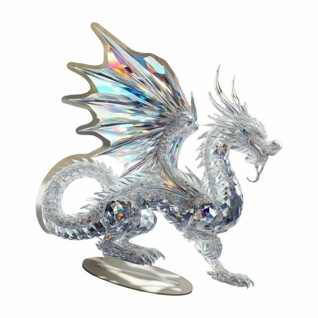 Дракон Волк 2D Акриловая Скульптура