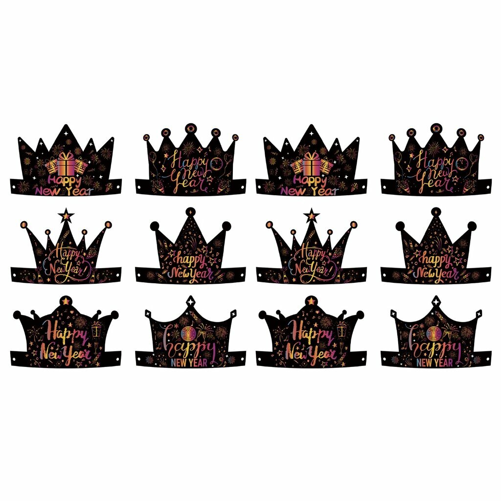 12 ярких бумажных шляп для украшения новогодних праздников и фотосессий