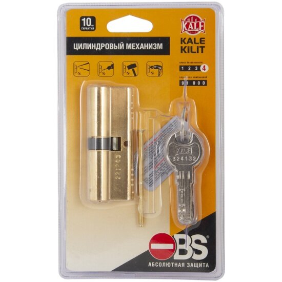 Цилиндровый механизм Kale Kilit 164 OBS SNE/62 (26+10+26) mm латунь 5 кл.
