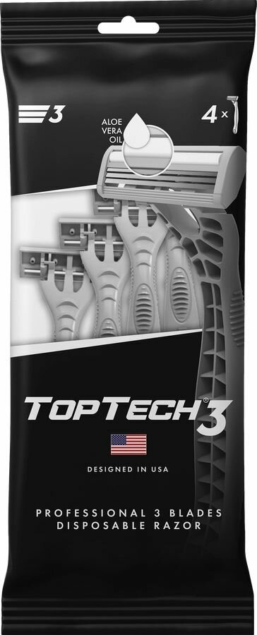 Бритва одноразовая TOPTECH 3, 4шт
