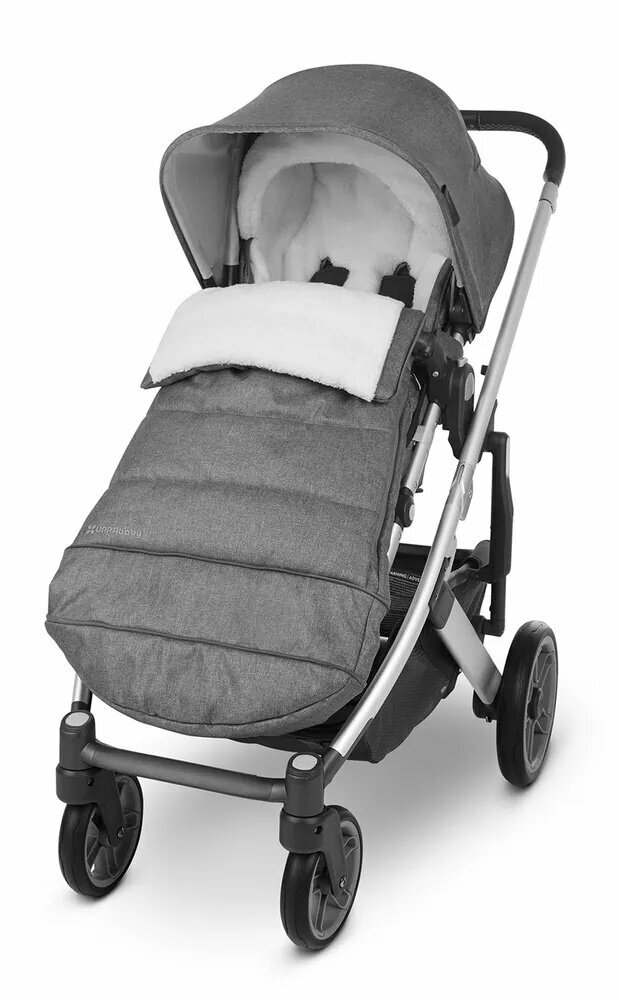 KNOW EASY-Конверт утепленный с мехом UPPAbaby серый меланж
