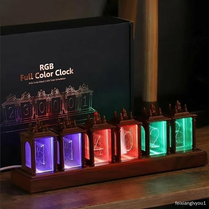 Цифровые часы, настольные, RGB, имитация лампы, 12-24 часовой формат, с будильником