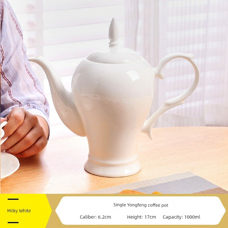 Керамический кофейник Baiyu в европейском стиле, чисто белый, для заваривания кофе вручную, чайник в дворцовом стиле