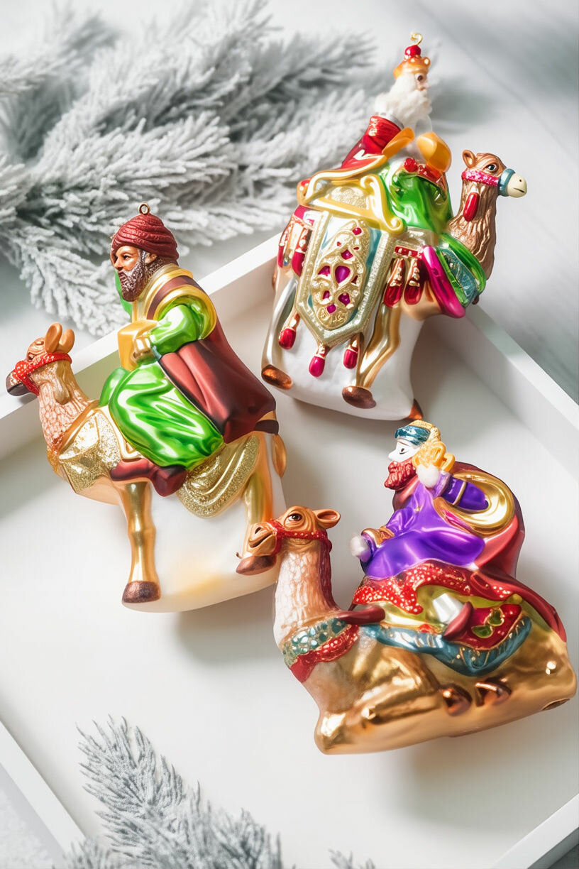 Набор ёлочных игрушек волхвы - волшебный караван, стекло, 14 см, 3 шт, Winter Deco 4060290