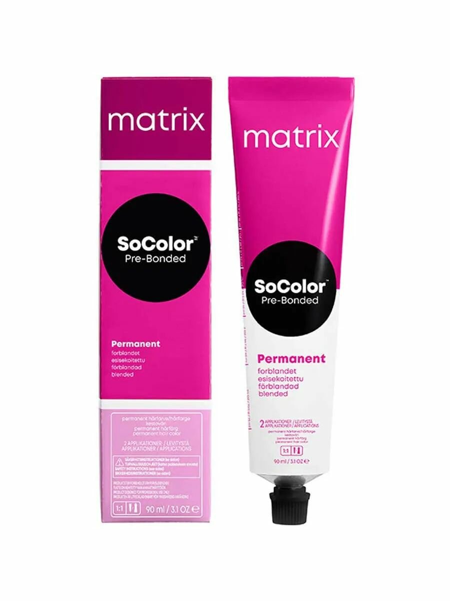 Крем-краска Matrix SoColor Pre-Bonded 6A темный блондин пепельный, 90 мл