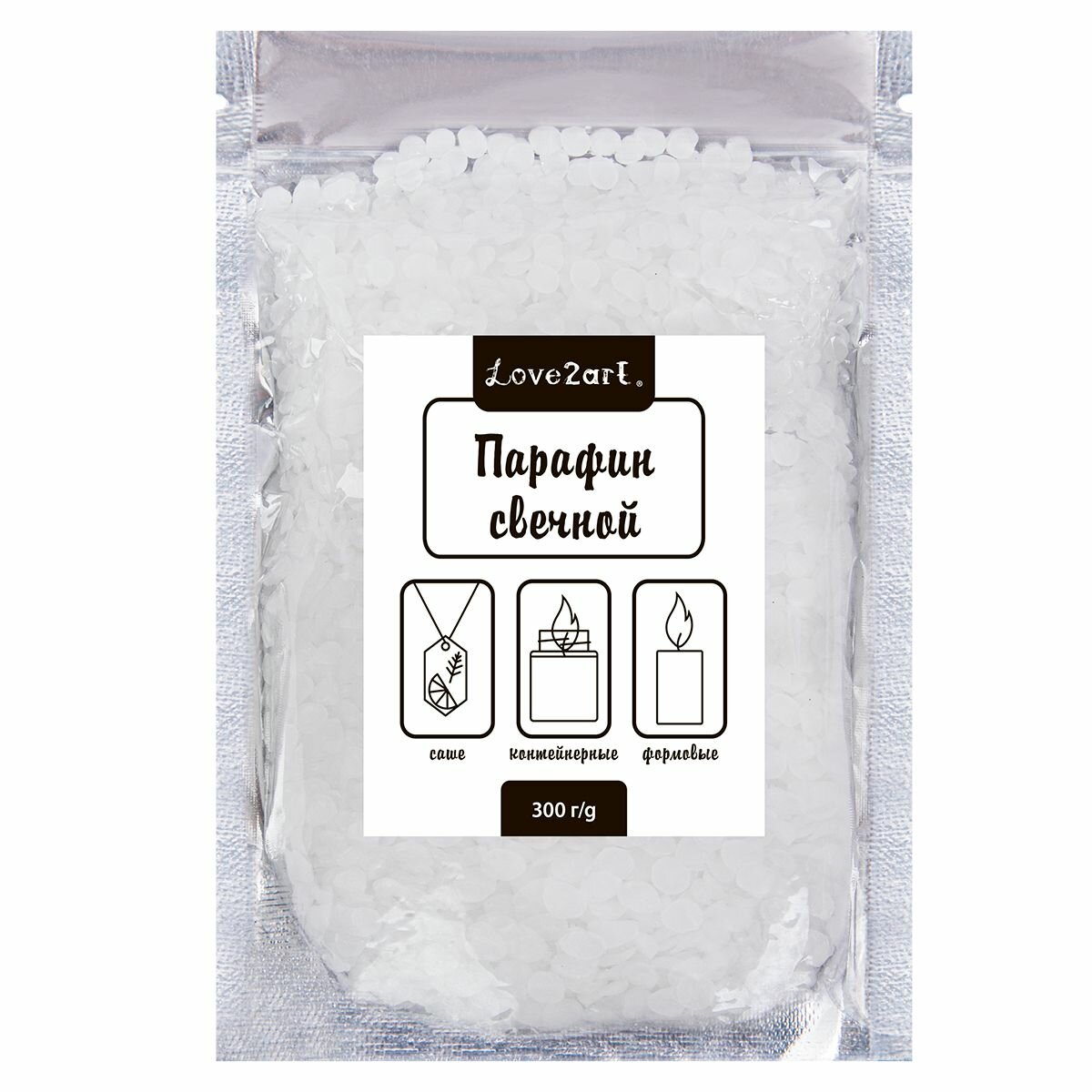 Love2art парафин свечной для создания свечей ручной работы, 300 гр, PARAFFIN-300