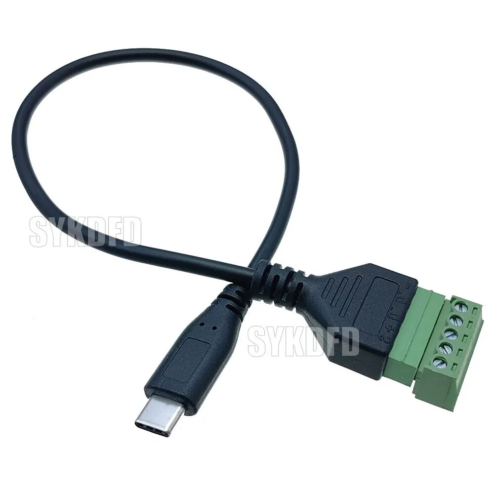 Кабель USB 3.1 Type-C на 5-контактный винт SYKDFD 30 см Male