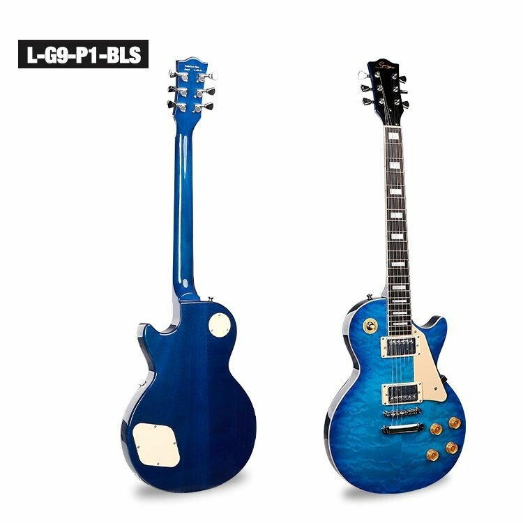 Электрогитара L-G9-P1-BL Smiger с двойным звукоснимателем, инкрустированным акрилом из розового дерева