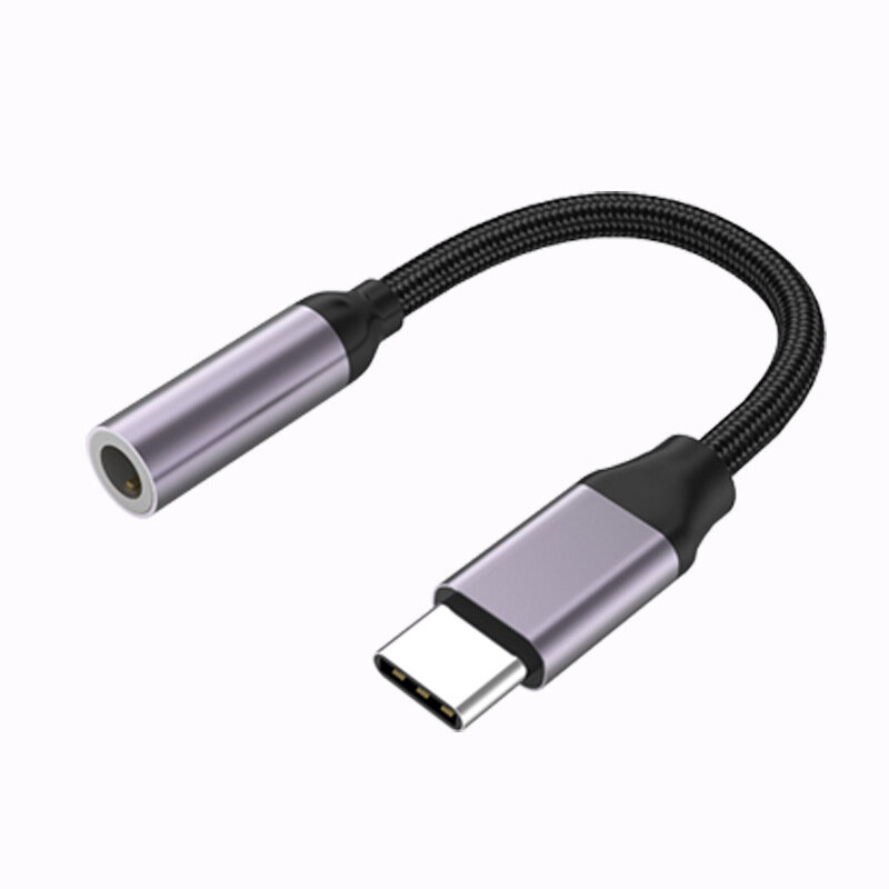 Алюминиевый Сплав Сплетенный Type-C к 3.5mm Аудио Конвертер для iPhone Huawei Смартфонов