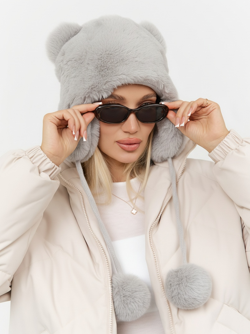 Шапка-ушанка Осень-зима 2025 для женщин