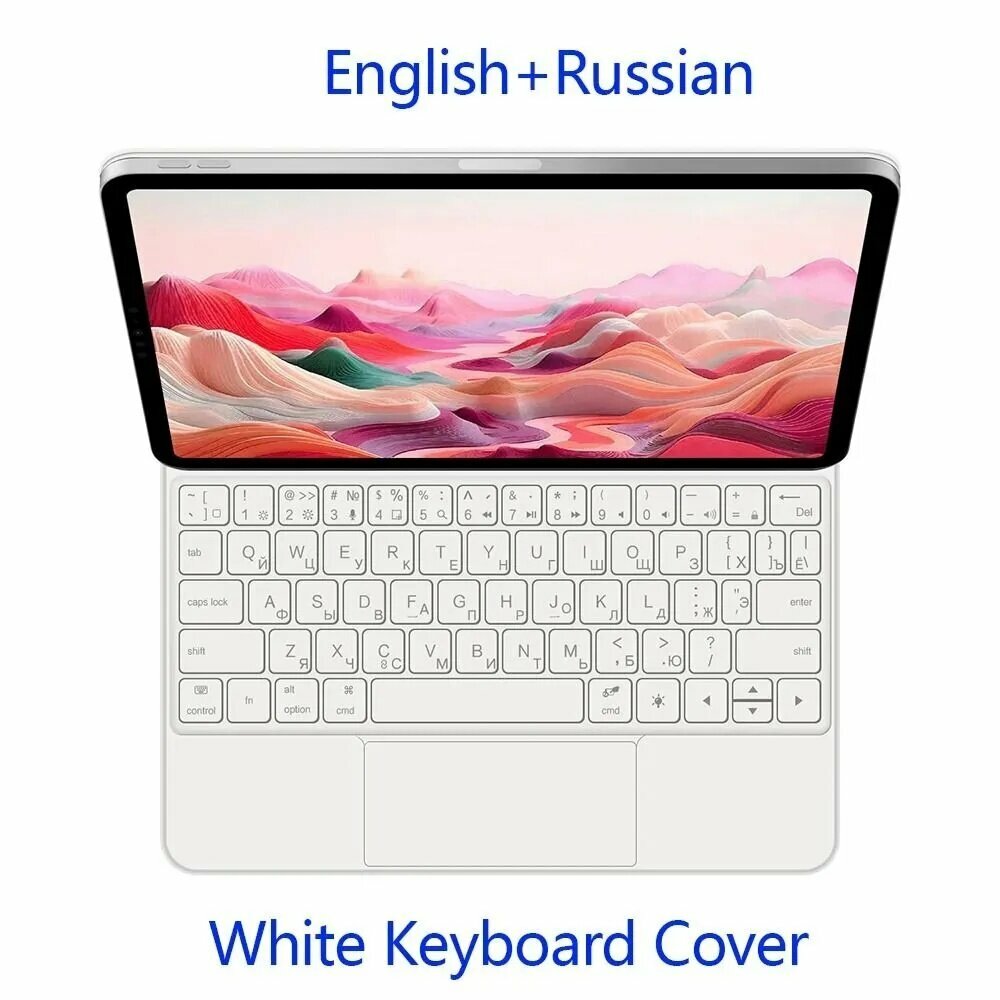 Волшебная клавиатура-книжка для iPad Air 13 дюймов M3 M2 Чехол для iPad Pro 12,9 3-й, 4-й, 5-й, 6-й 2022 2021 2020 2018 Smart Keyboard Cover