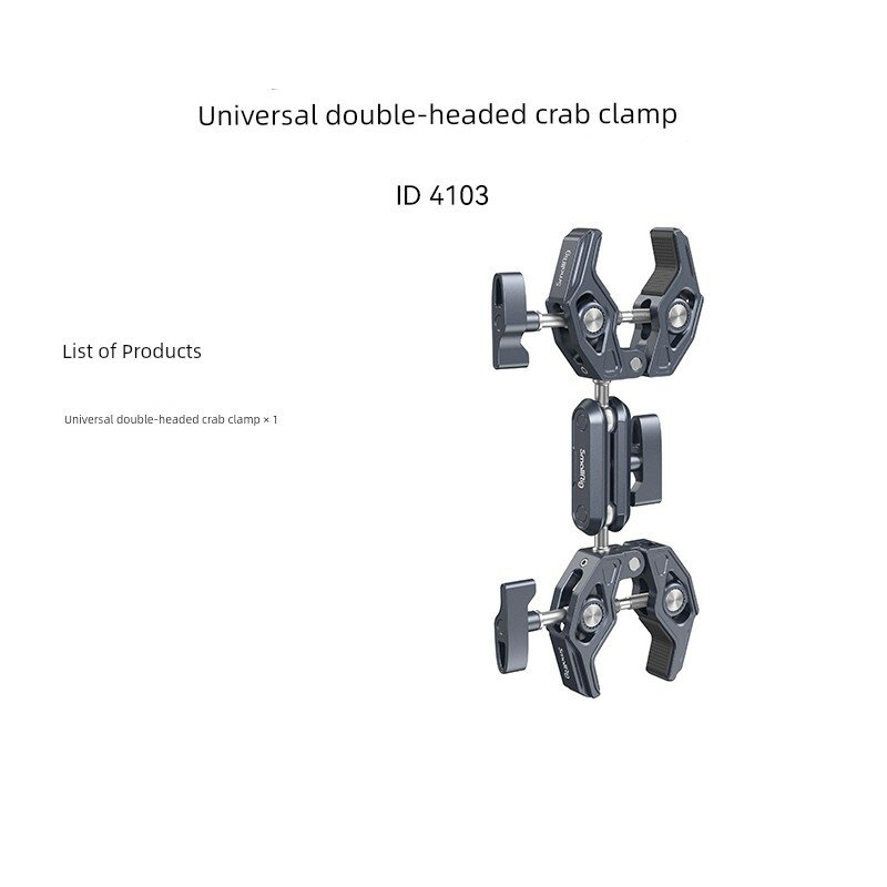 SmallRig Универсальный двойной крабовый зажим для DJI Action 4/3, Регулируемый монтаж для экшн-камер