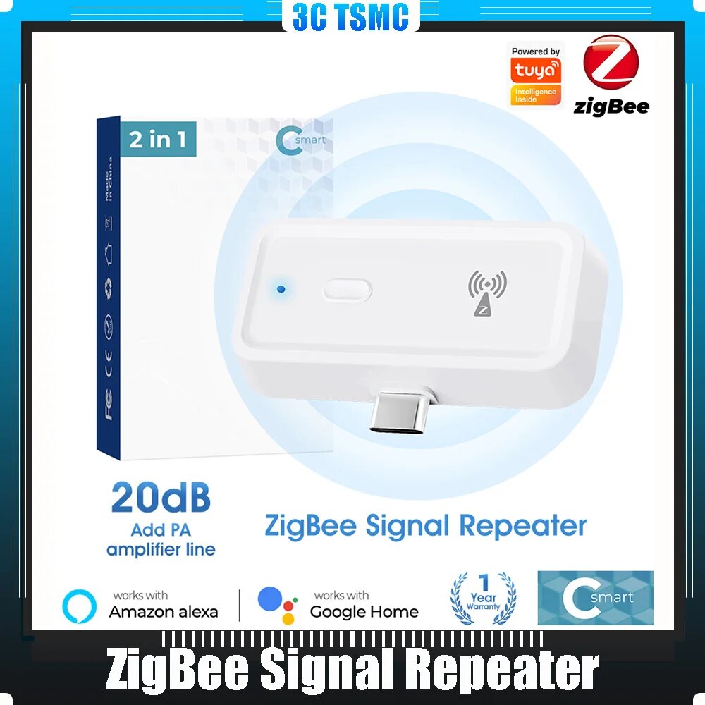 Повторитель сигнала ZigBee работает с концентратором шлюза ZigBee типа C, усилитель сигнала, работающий для Alexa Google Home, беспроводной повторитель удлинителя