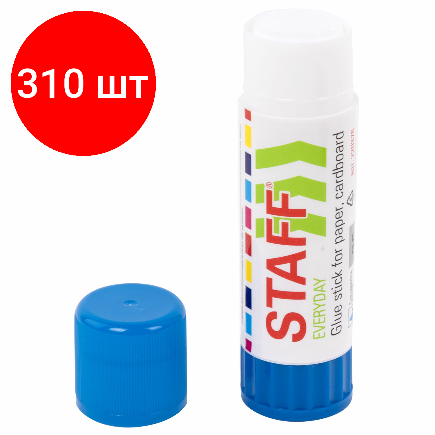 Комплект 310 шт, Клей-карандаш STAFF "EVERYDAY", 36 г, 220376