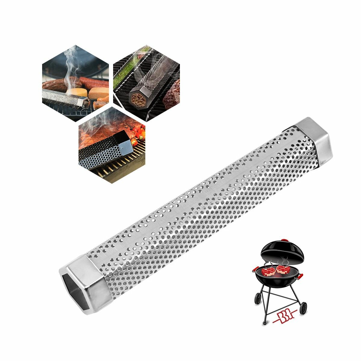 Дымогенератор для щепы/Контейнер для копчения Для барбекю, угольных гри