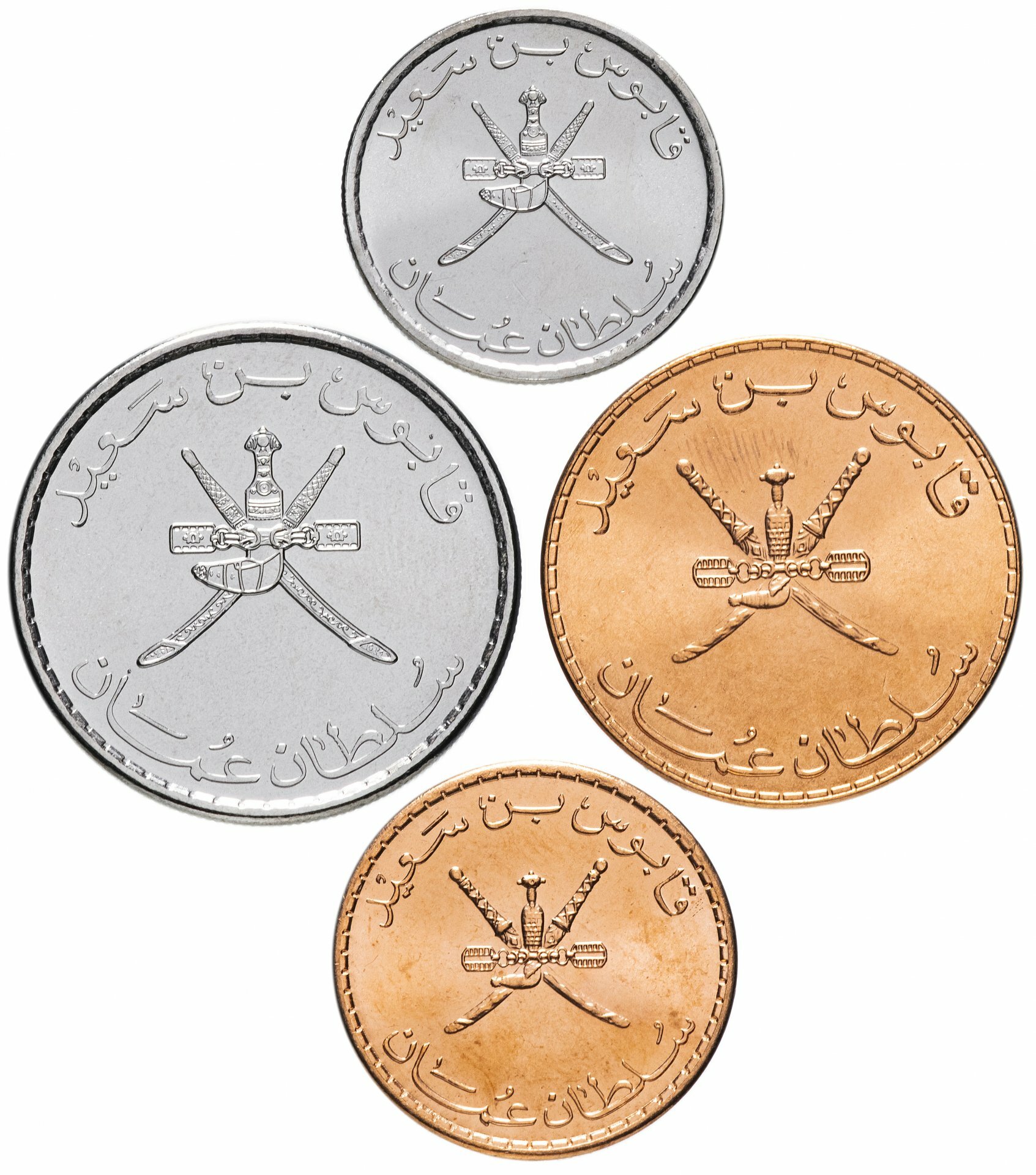 Оман набор монет 2011-2013 4 штуки, Биметалл, в сохранности UNC