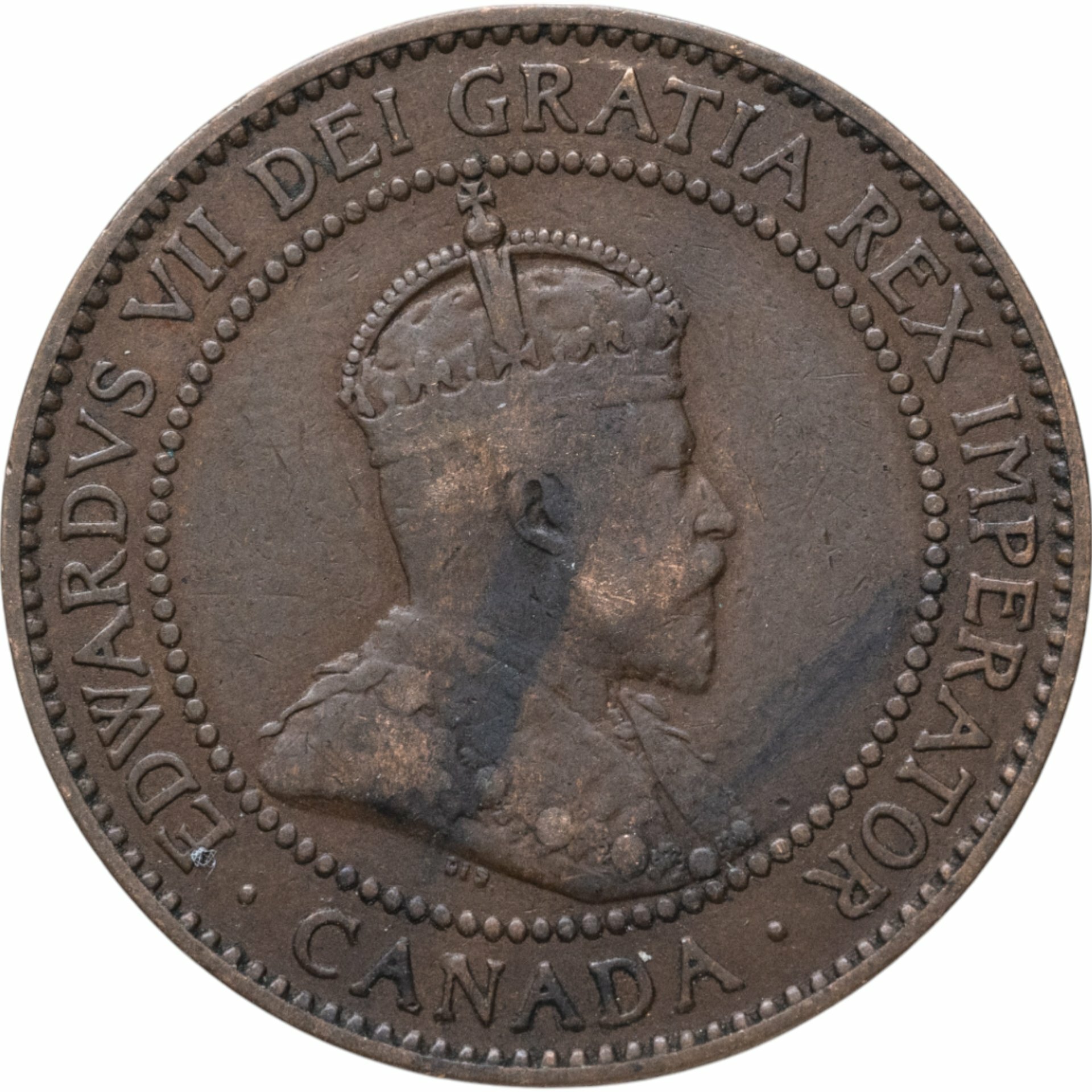 Канада 1 цент cent 1910, Бронза, в сохранности XF