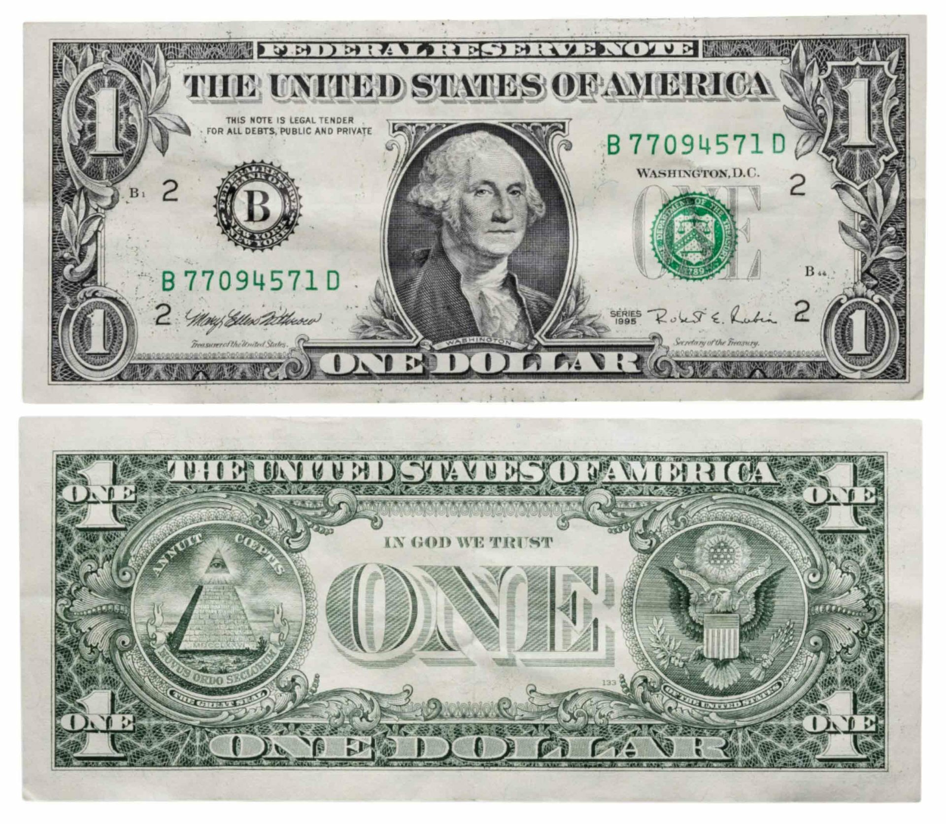 США 1 доллар 1995 Pick 496a B-Нью Йорк
