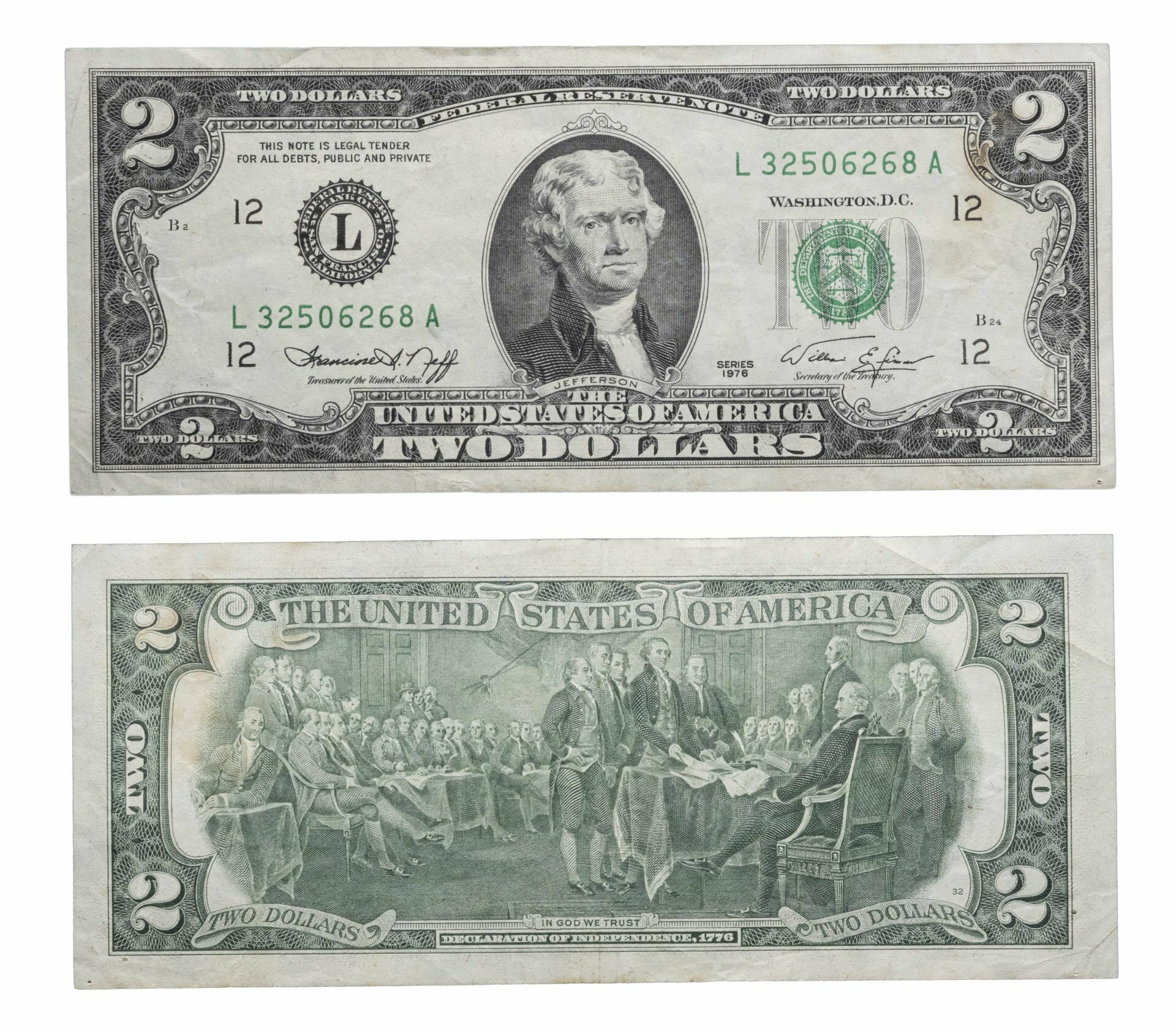 США 2 доллара 1976 года Pick 461 L-Сан Франциско