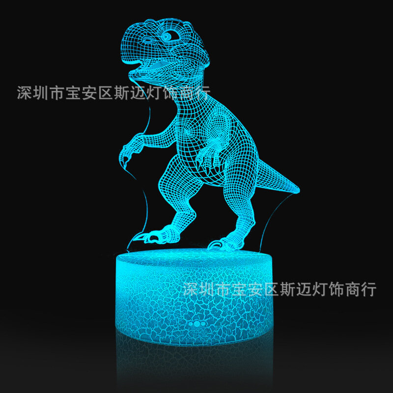 Новая серия динозавров USB ночник круглый креативный цветной с пультом управления основание LED трехмерная настольная лампа 3D визуальный свет