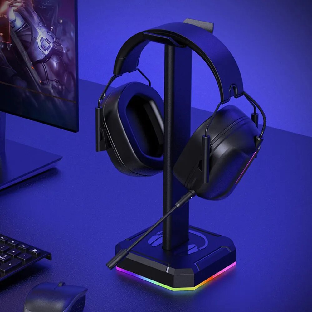 Подставка для наушников из алюминиевого сплава на головке, RGB-подсветка, легкая и портативная, широко используется, 267 * 104 * 104 мм