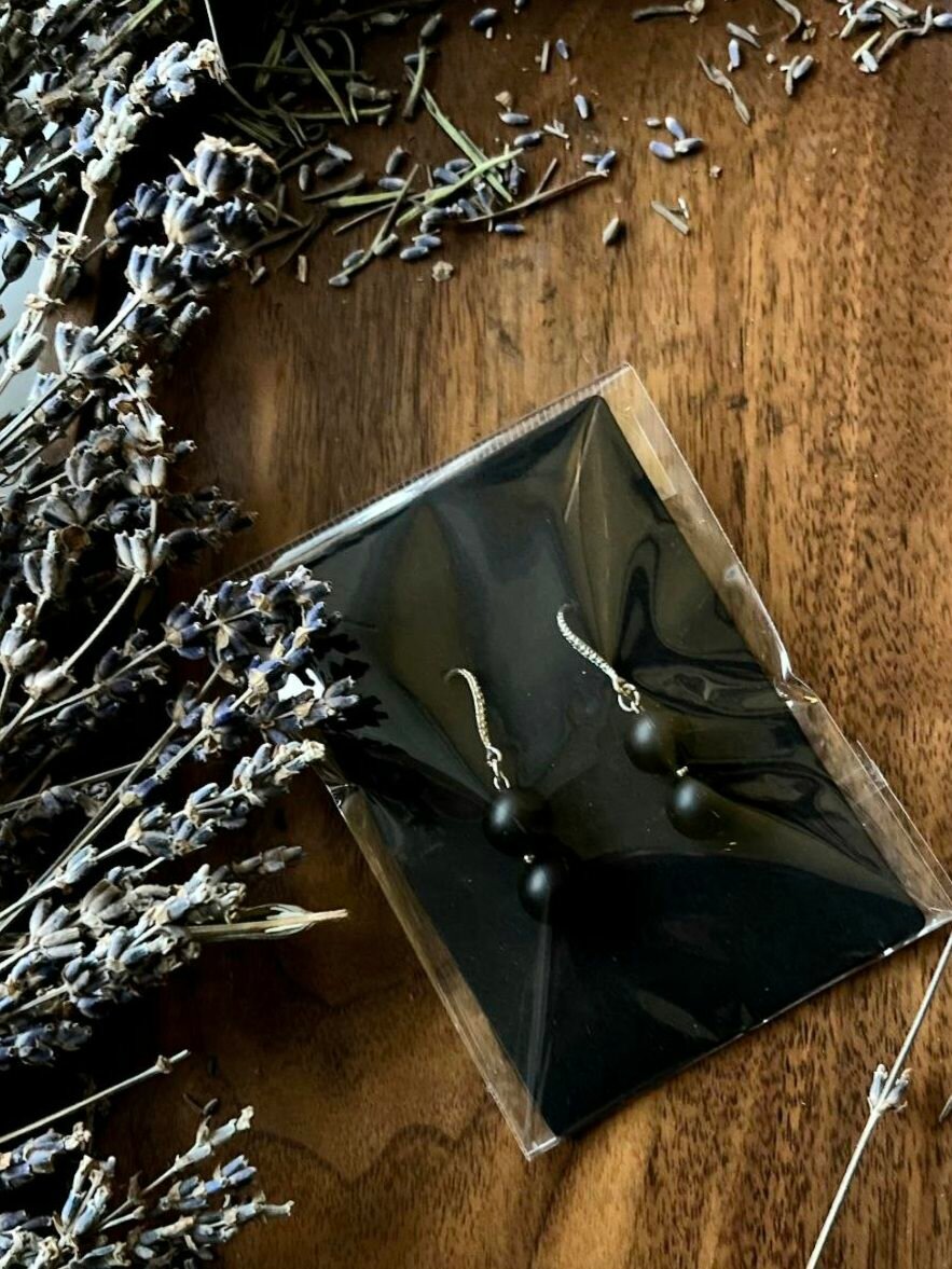 Серьги, агат