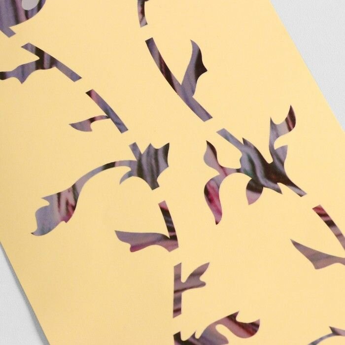 Наклейка на гриф Music Life, бумага, цветы, розовая, серебристая, бежевая