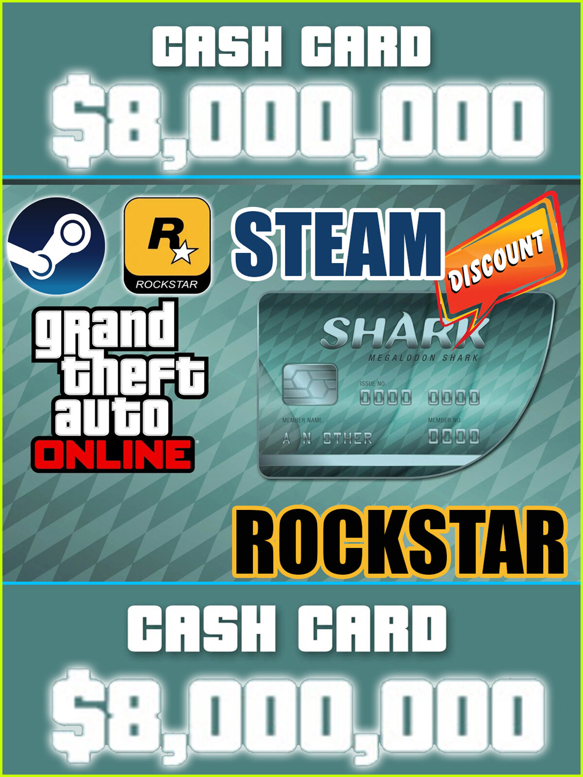 GTA 5 Online $8 000 000 / Steam / Social Club / Epic / Ключ Денег ПК/ Платежная Кэш Карта / Cash Card ГТА 5 Онлайн