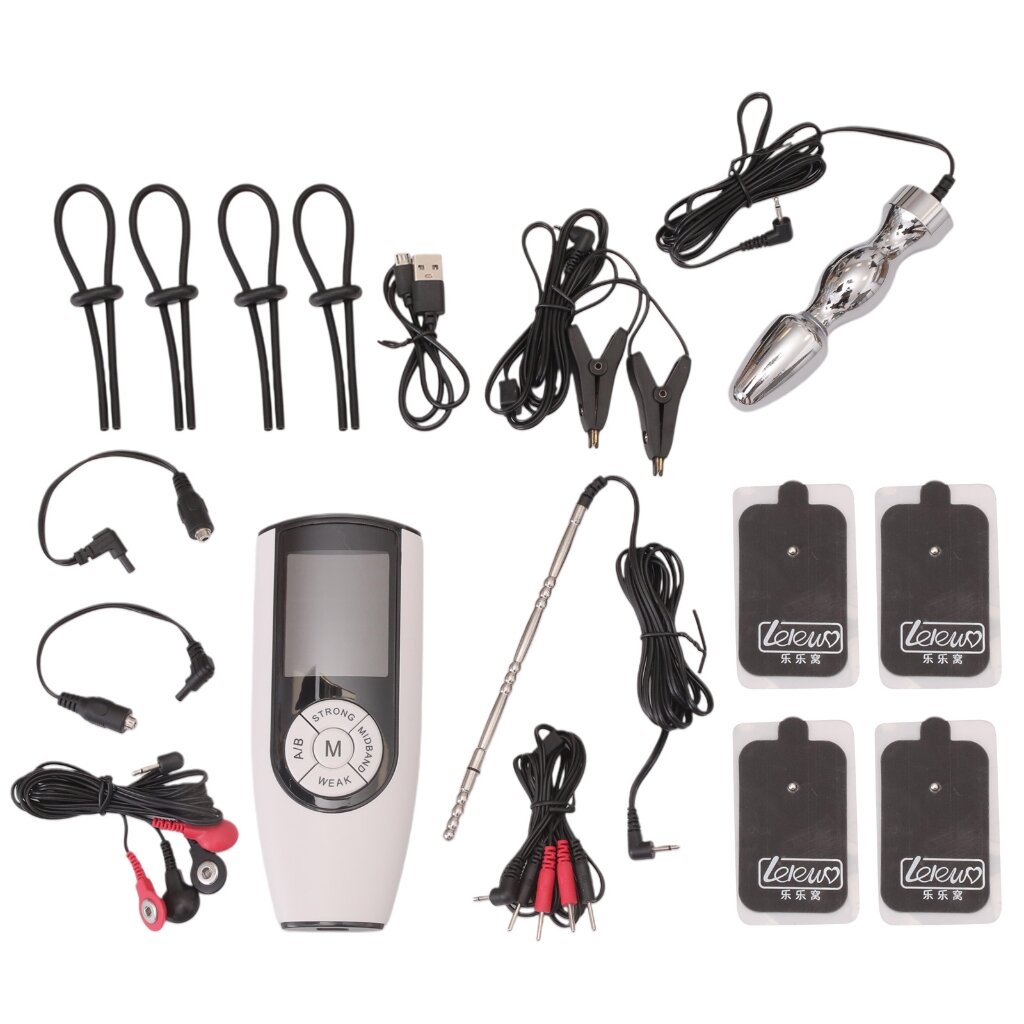 Электрошоковые Секс-Игрушки Зажим Для Сосков Груди Анальная Пробка Расширитель Мочеиспускательного Канала Звуковые Кольца Массажные Накладки Набор Для Электростимуляции