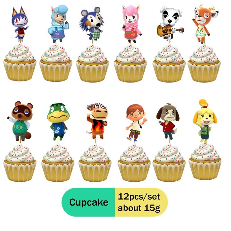 Фигурки Animal Crossing: New Horizons, 12шт, Cupcake