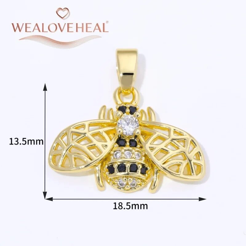 Подвеска-пчела WEALOVEHEAL из латуни с позолотой 3 pieces, 18K Gold Plated