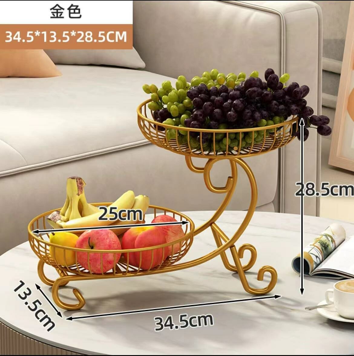 2026 Новейший стиль тарелки для дома, гостиной, стола, кофейного стола, декоративная тарелка, многослойная корзина, стеллаж для хранения, легкая роскошь, высококачественный